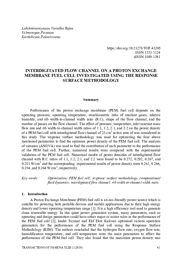 (PDF) Interdigitated Flow Channel on a Proton Exchange Membrane Fuel ...