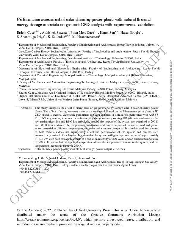 (PDF) Performance assessment of solar chimney power plants with natural thermal energy storage ...