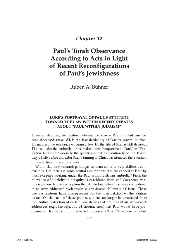 (PDF) Paul's Torah Observance According to Acts in Light of Recent ...