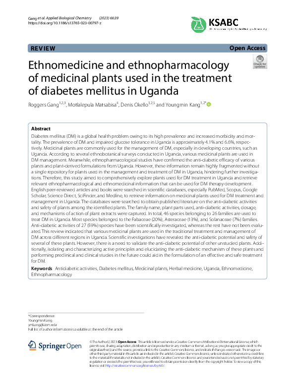 (PDF) Ethnomedicine and ethnopharmacology of medicinal plants used in ...