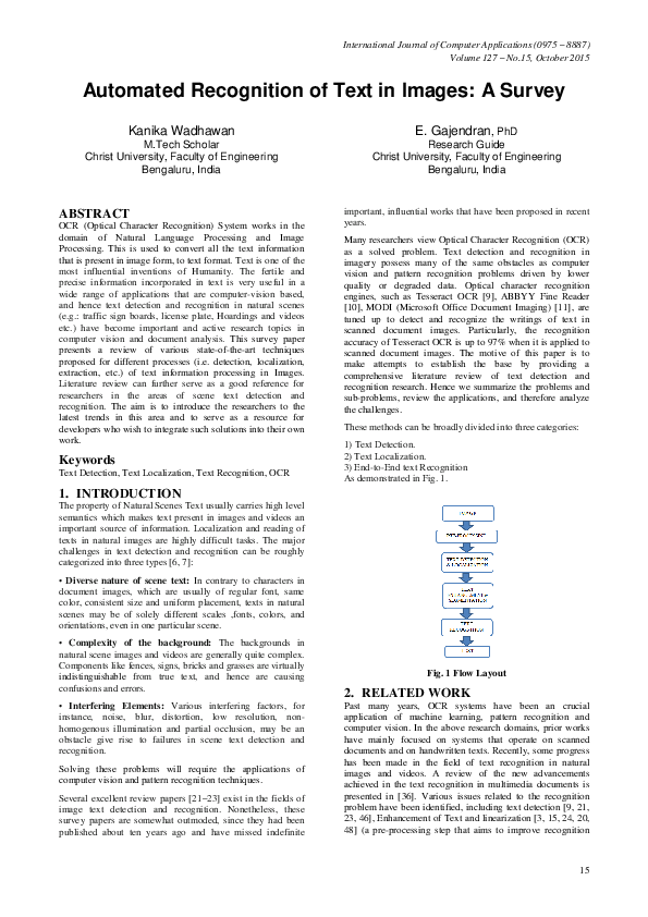 (PDF) Automated Recognition of Text in Images: A Survey