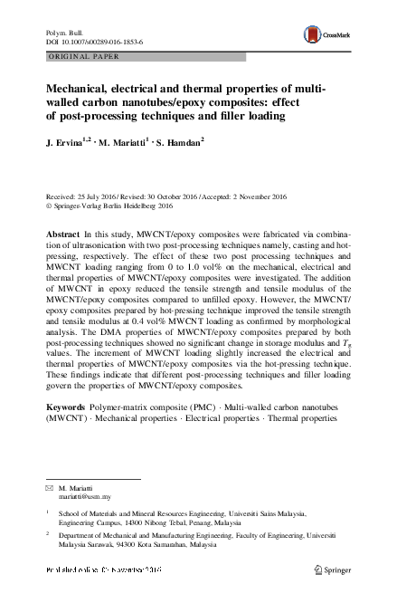 (PDF) Mechanical, electrical and thermal properties of carbon fiber reinforced poly ...
