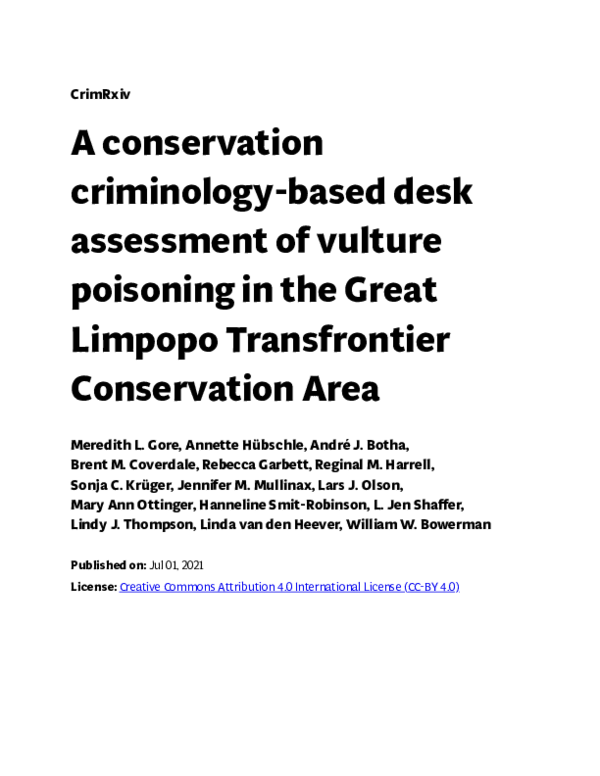 (PDF) A conservation criminology-based desk assessment of vulture ...