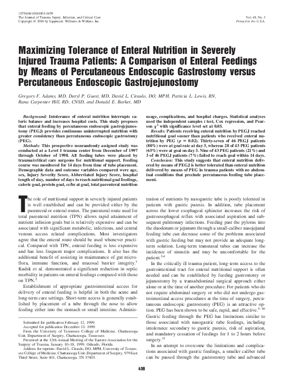 (PDF) The use of the Cortrak Enteral Access System™ for post-pyloric ...