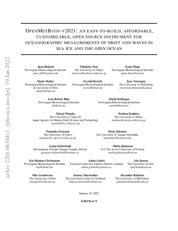 (PDF) OpenMetBuoy-V2021: an easy-to-build, affordable, customizable, open source instrument for ...