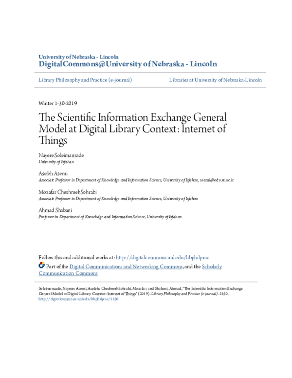 (PDF) The Scientific Information Exchange General Model at Digital ...