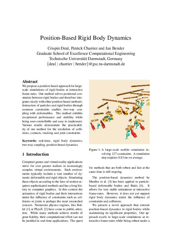 (PDF) Position-based rigid-body dynamics
