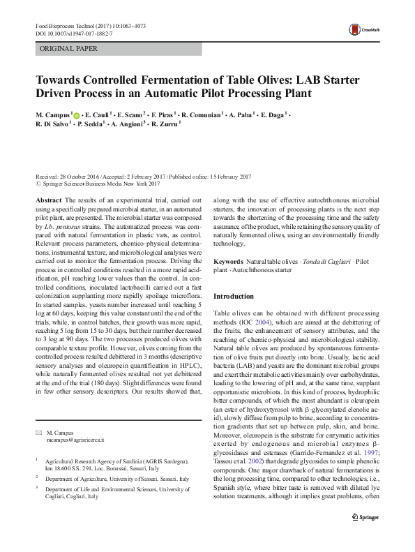 (PDF) Towards Controlled Fermentation of Table Olives: LAB Starter ...