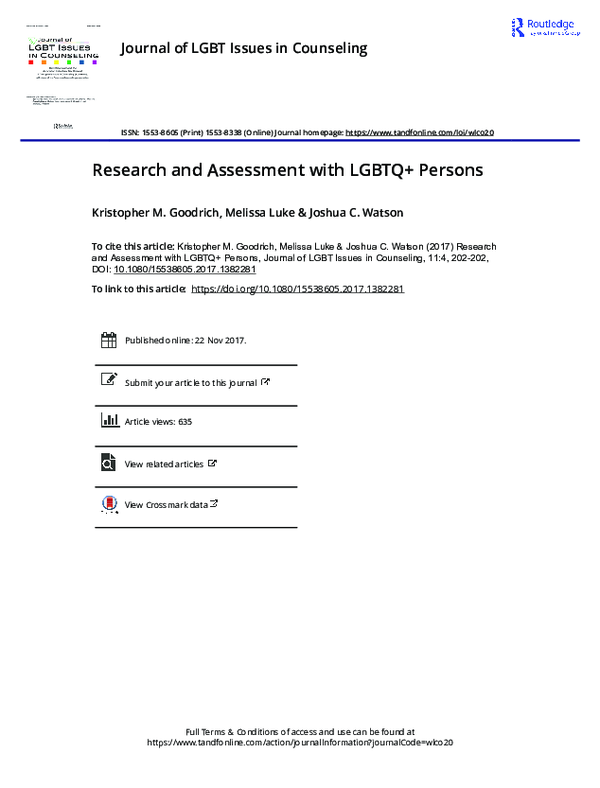 (PDF) Research and Assessment with LGBTQ+ Persons