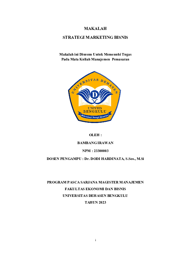 (DOC) MAKALAH STRATEGI MARKETING BISNIS