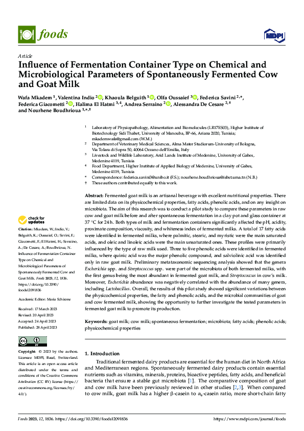 (PDF) Influence of Fermentation Container Type on Chemical and ...
