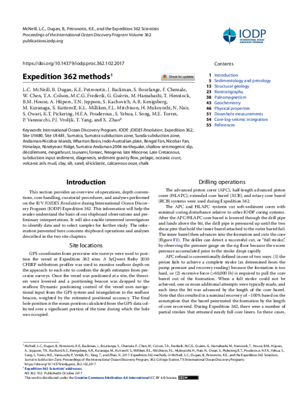(PDF) Expedition 362 methods