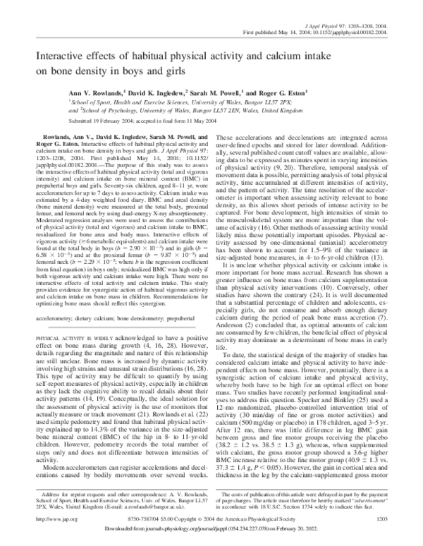 (PDF) Interactive effects of habitual physical activity and calcium ...