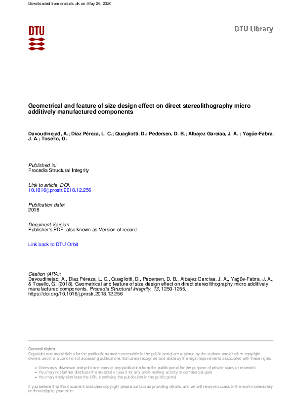 (PDF) Geometrical and feature of size design effect on direct ...