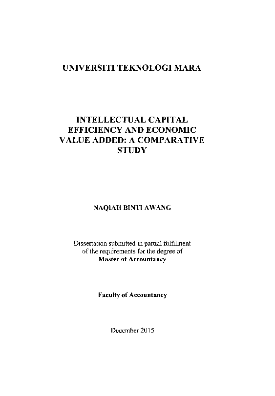 (PDF) Intellectual capital efficiency and economic value added: a comparative study / Naqiah Awang