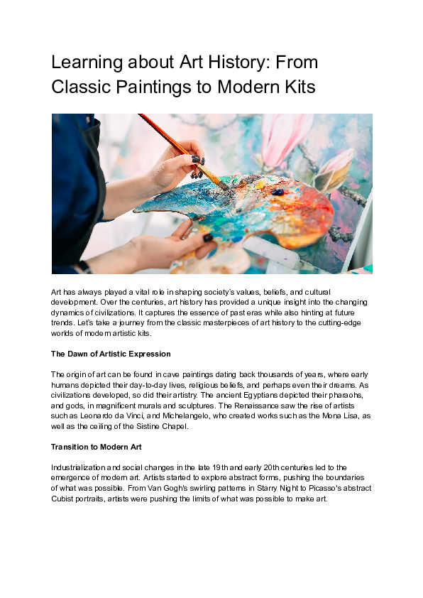 (PDF) Learning about Art History: From Classic Paintings to Modern Kits