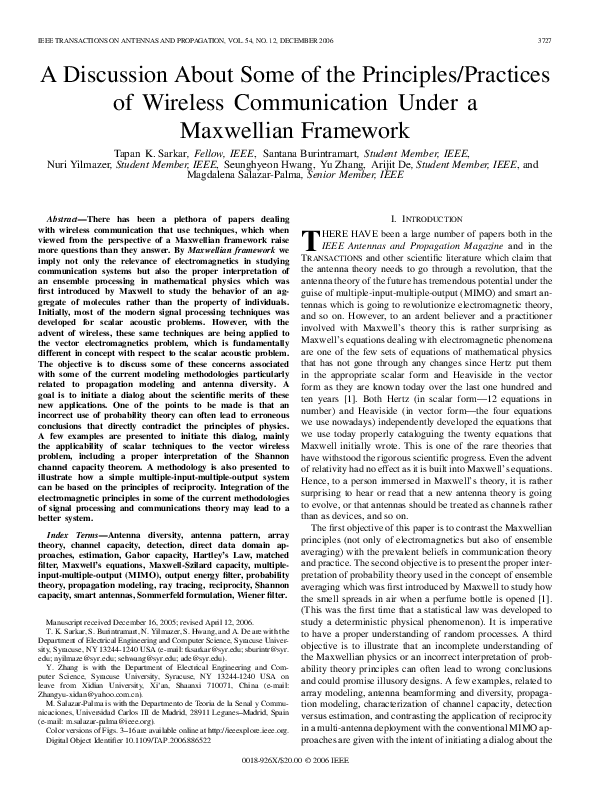 (PDF) A Discussion About Some of the Principles/Practices of Wireless ...