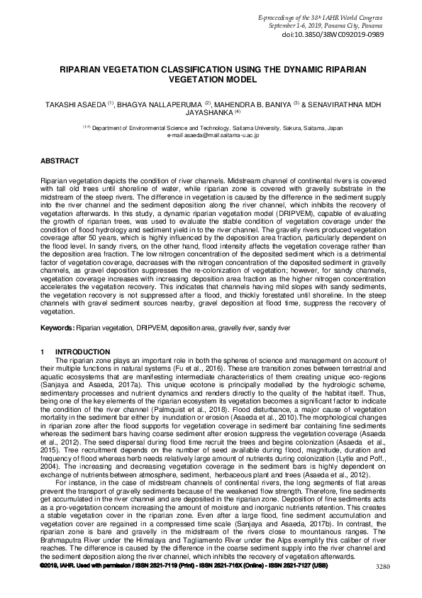 (PDF) Riparian Vegetation Classification Using the Dynamic Riparian Vegetation Model