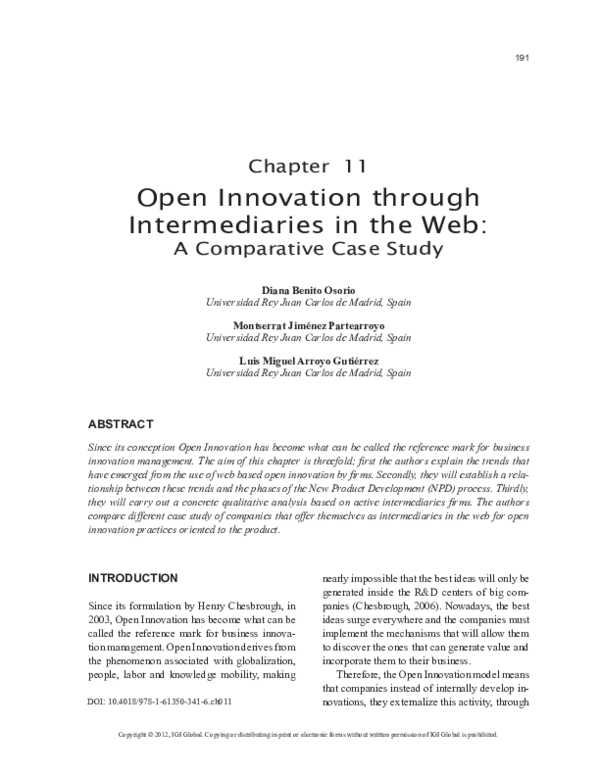 (PDF) Open Innovation through Intermediaries in the Web