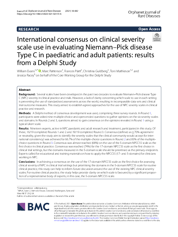 (PDF) International consensus on clinical severity scale use in ...