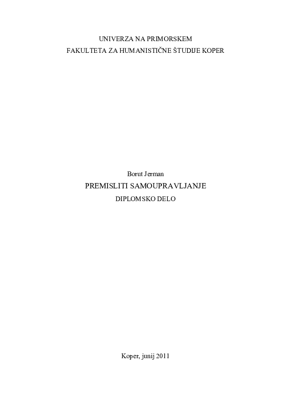 (PDF) Borut Jerman - Premisliti samoupravljanje (diplomsko delo)
