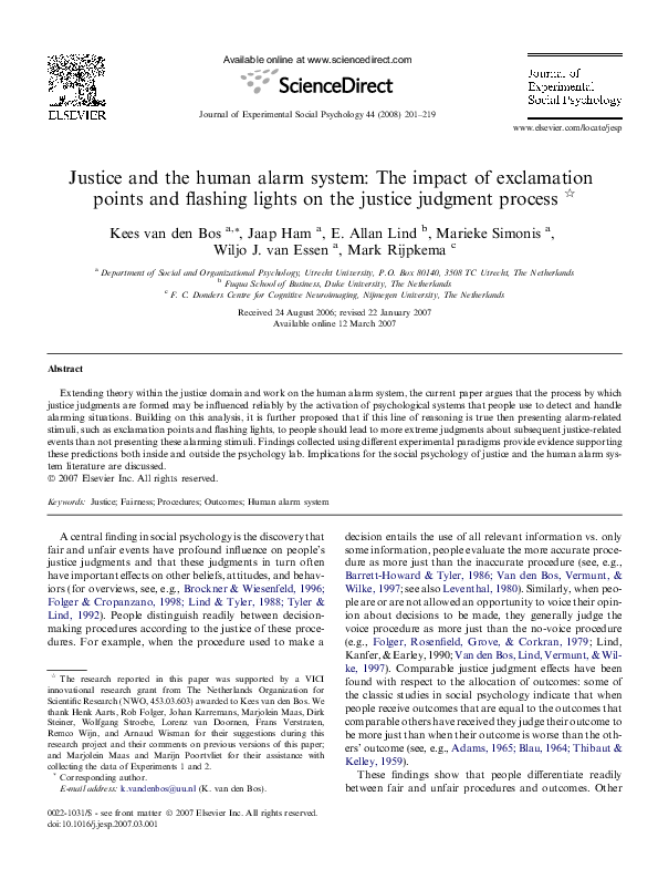 (PDF) Justice and the human alarm system: The impact of exclamation ...