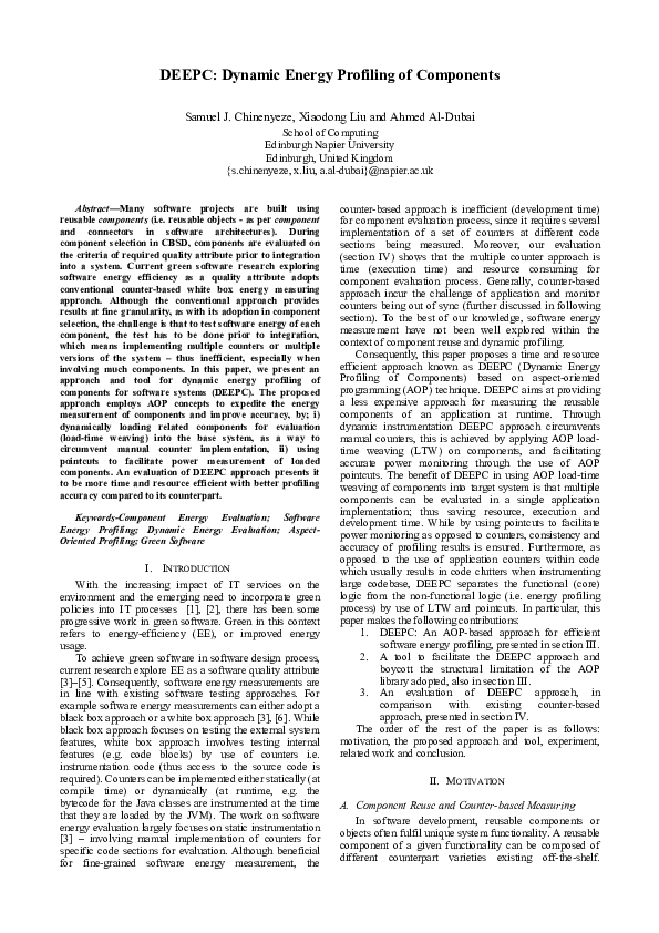 (PDF) DEEPC: Dynamic Energy Profiling of Components