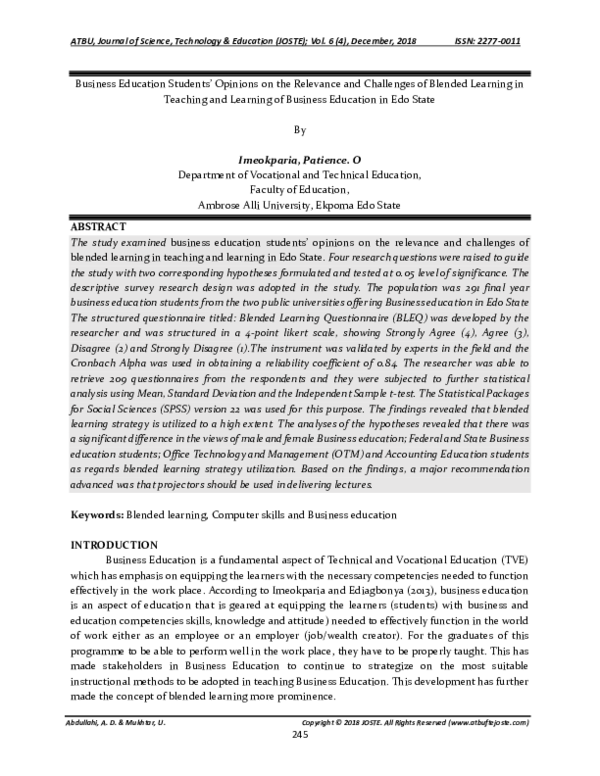 (PDF) Business Education Students’ Opinions on the Relevance and ...