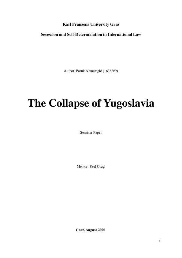 (PDF) The Collapse of Yugoslavia