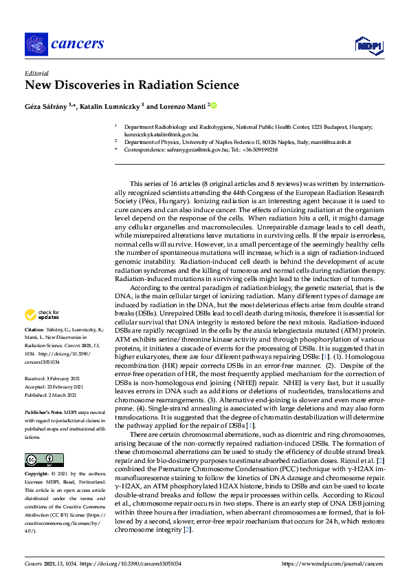 (PDF) New Discoveries in Radiation Science