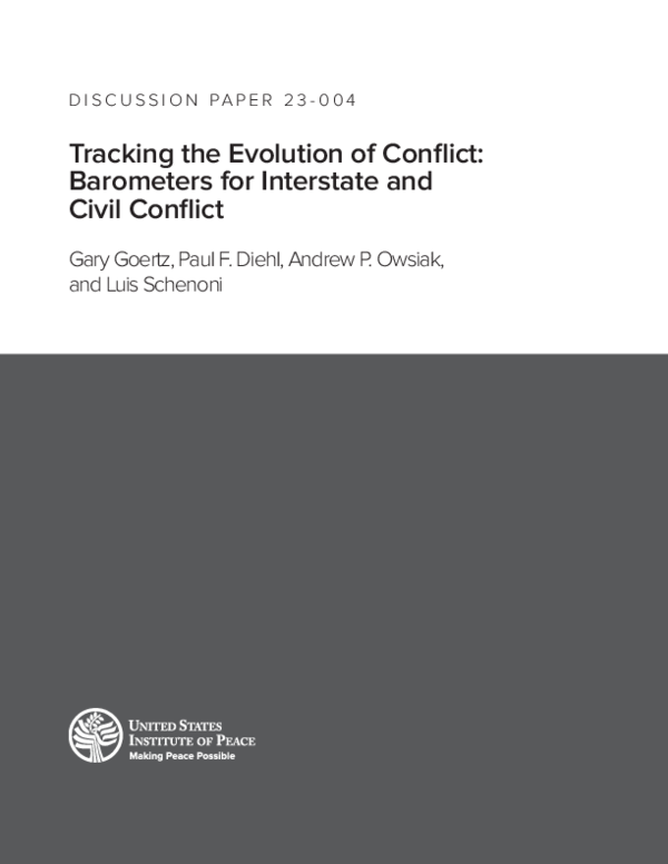 (PDF) Tracking the Evolution of Conflict: Barometers for Interstate and ...