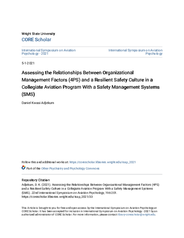 (PDF) Assessing the Relationships Between Organizational Management ...