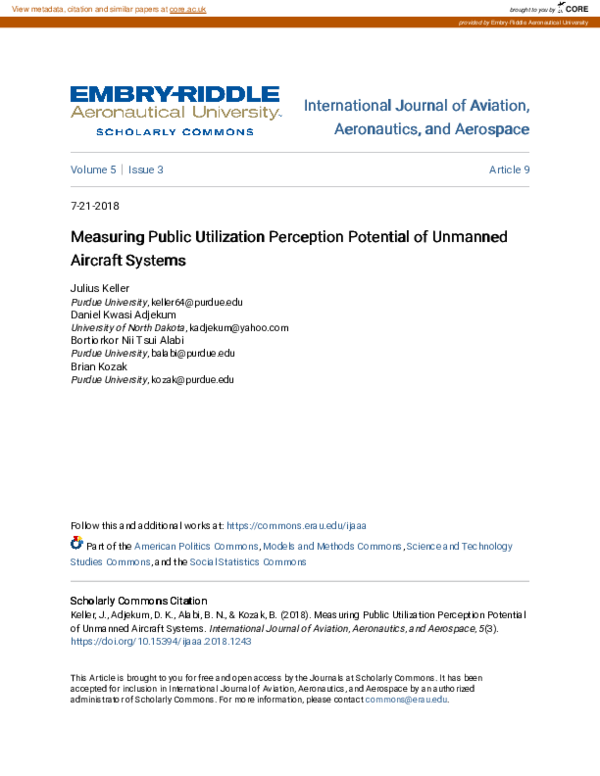 (PDF) Measuring Public Utilization Perception Potential of Unmanned ...