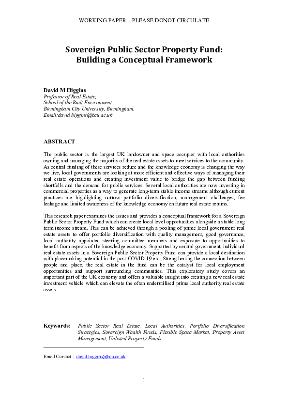 (PDF) Sovereign Public Sector Property Fund: Building a Conceptual ...