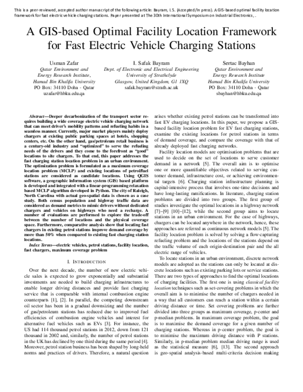 (PDF) A GIS-based Optimal Facility Location Framework for Fast Electric ...