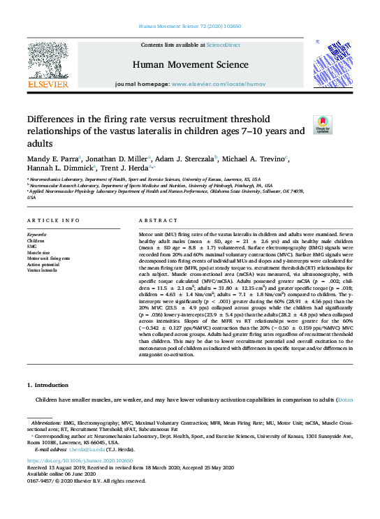 (PDF) Differences in the firing rate versus recruitment threshold relationships of the vastus ...