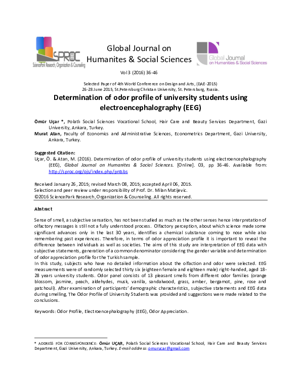 (PDF) Determination of odor profile of university students using ...