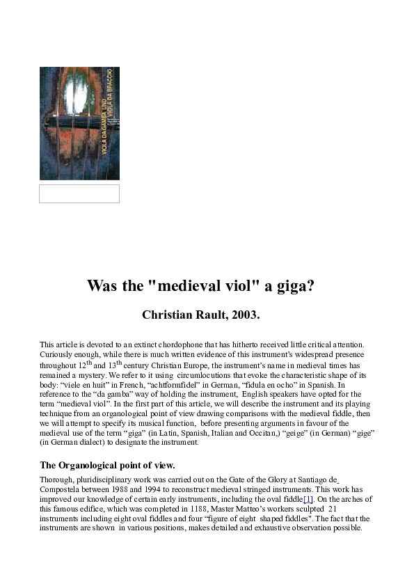 Was the "medieval viol" a giga