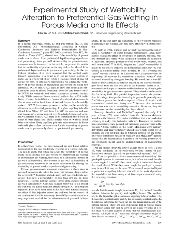 (PDF) Experimental Study of Wettability Alteration during Nanofluid ...