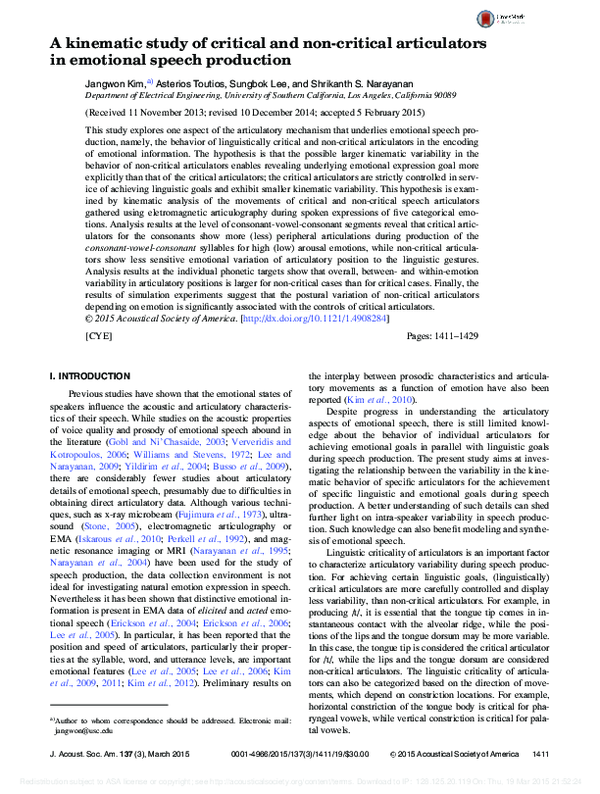 (PDF) A kinematic study of critical and non-critical articulators in ...
