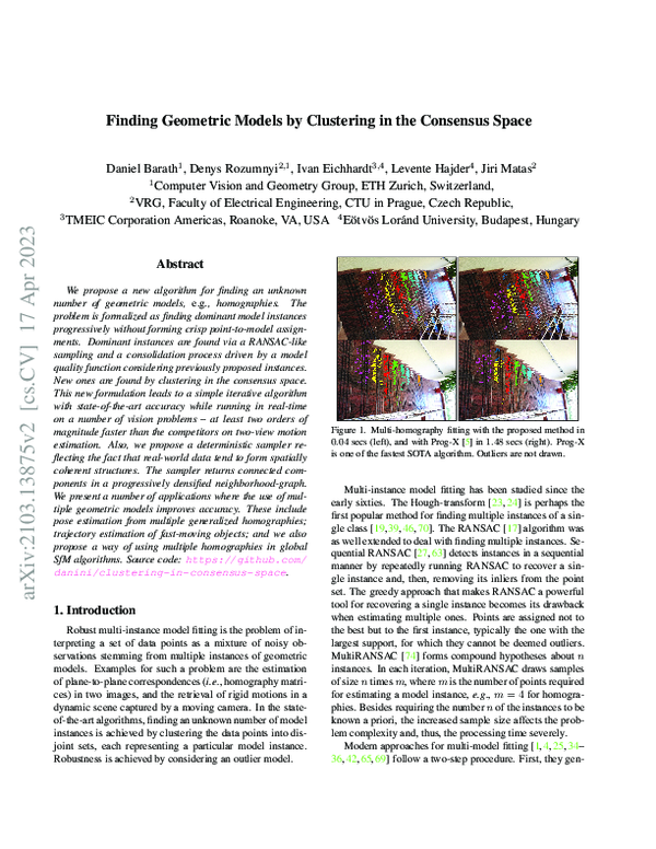 (PDF) Progressive-X+: Clustering in the Consensus Space