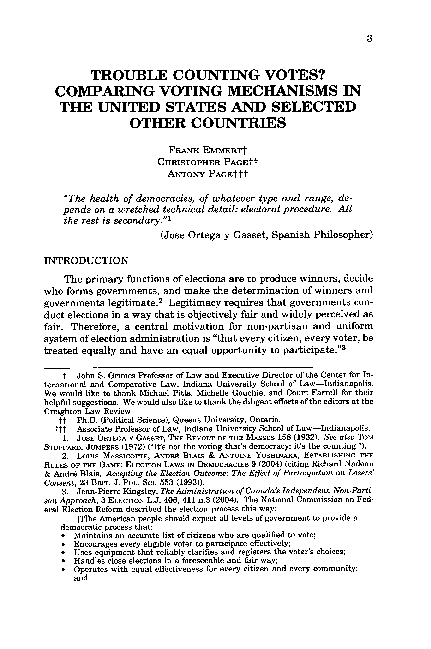 (PDF) Trouble Counting Votes - Comparing Voting Mechanisms in the ...