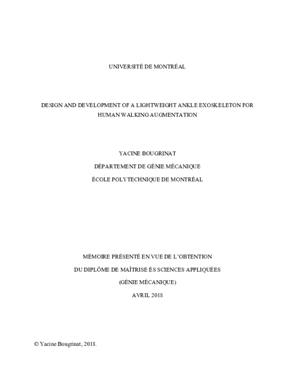 (PDF) Design and development of a lightweight ankle exoskeleton for ...