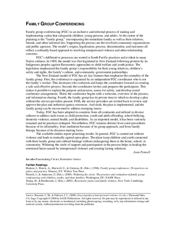 (PDF) Family Group Conferencing