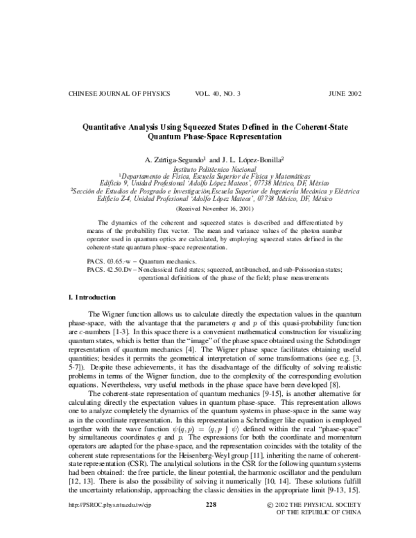 (PDF) Quantitative Analysis Using Squeezed States Defined in the ...