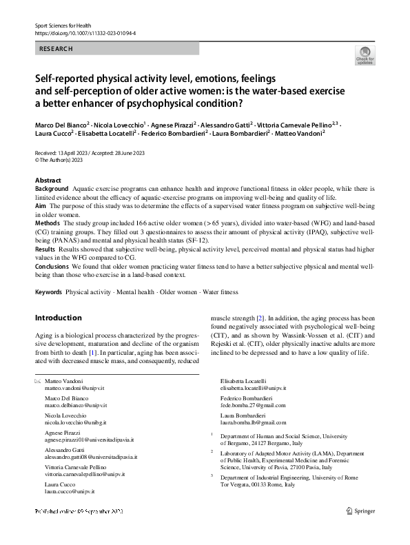 (PDF) Self-reported physical activity level, emotions, feelings and ...