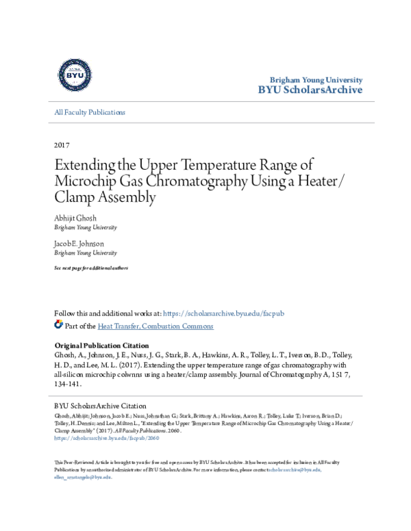 (PDF) Extending the upper temperature range of gas chromatography with ...