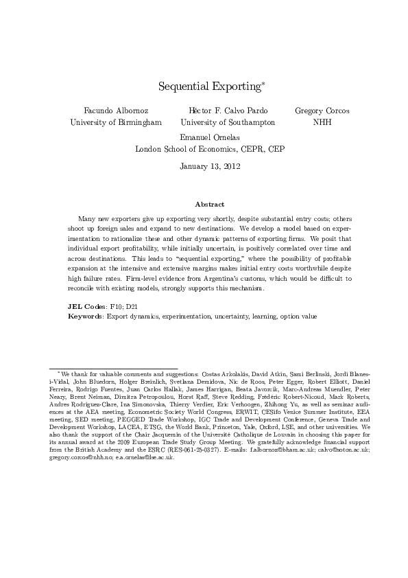 (PDF) Sequential exporting (PDF) Sequential exporting