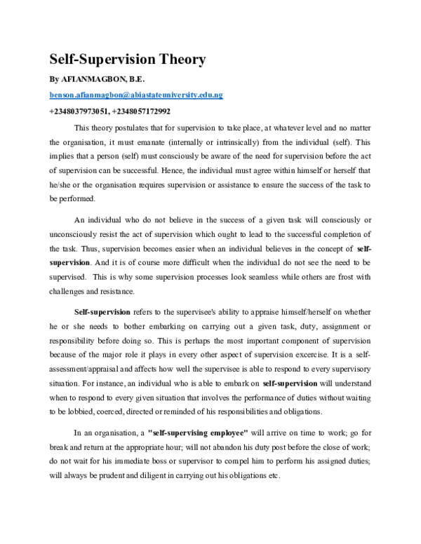 (DOC) Self-Supervision: The Key to Effective Oversight