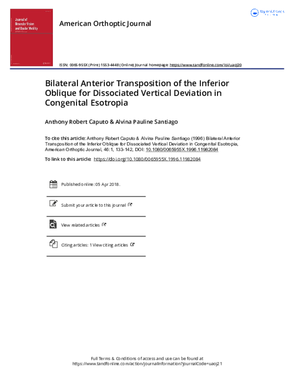 (PDF) Bilateral Anterior Transposition of the Inferior Oblique for ...